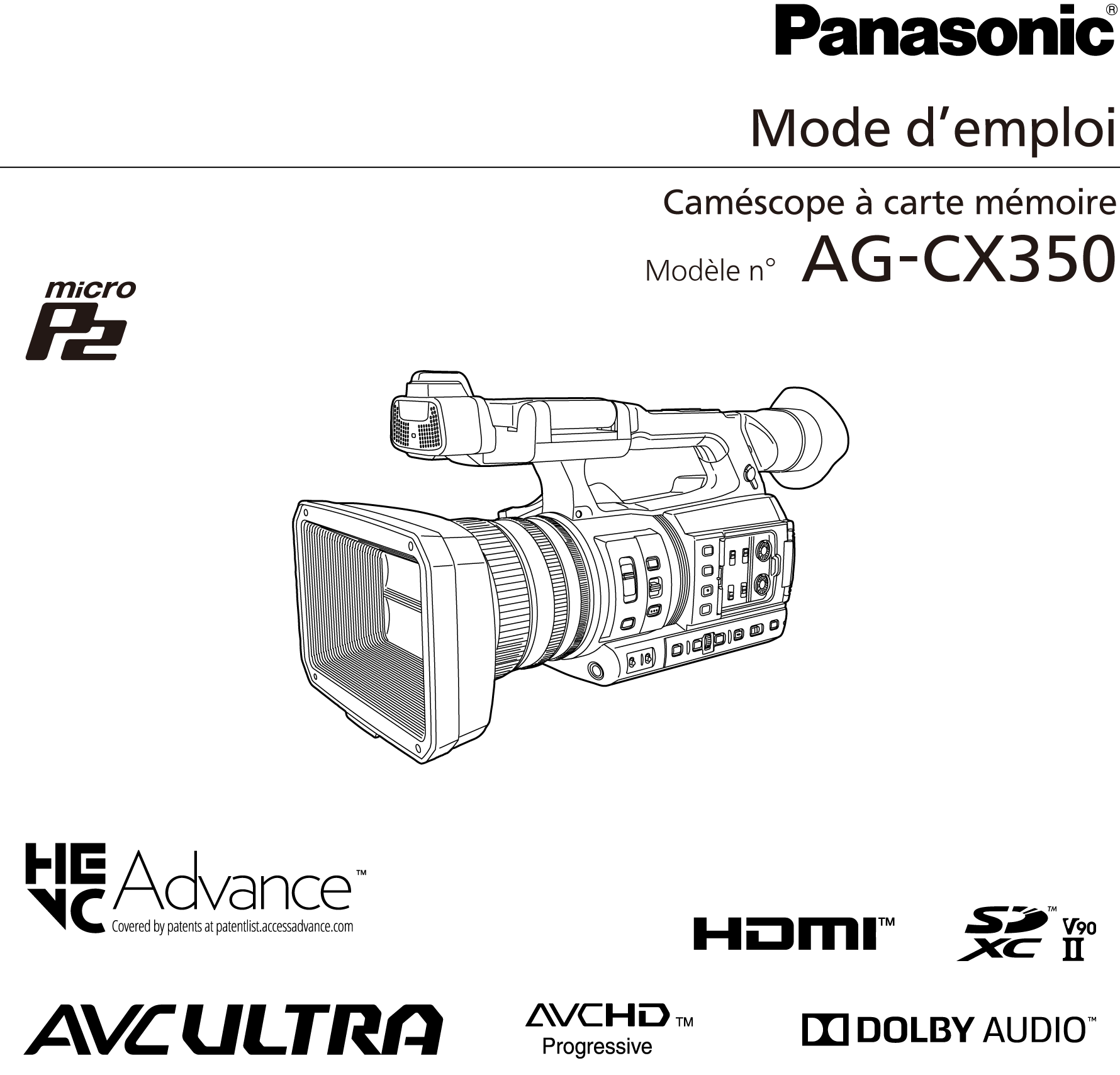 Mode d’emploi AG-CX350 | Panasonic
