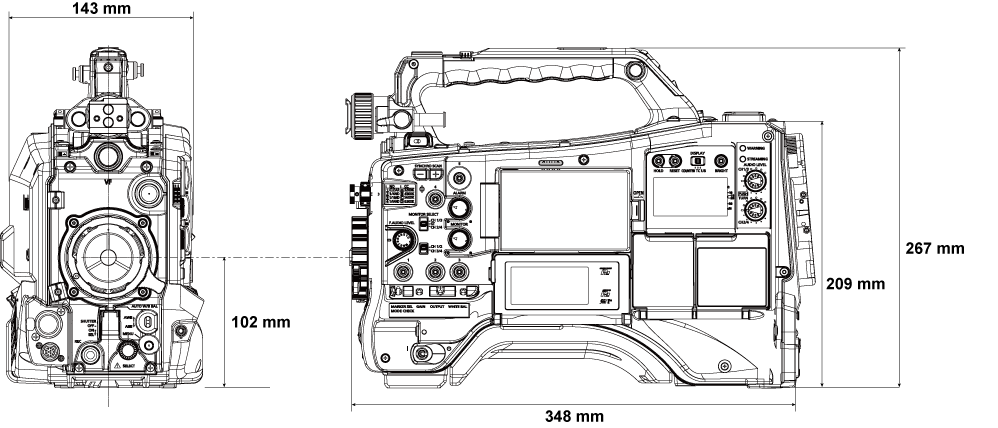Dimensioni | Istruzioni per l’uso AJ-CX4000G | Panasonic