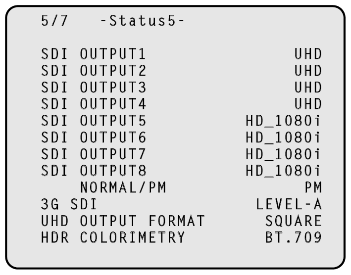 Status displays | Operating Instructions AK-UCU600P/600PS/600E/600ES ...